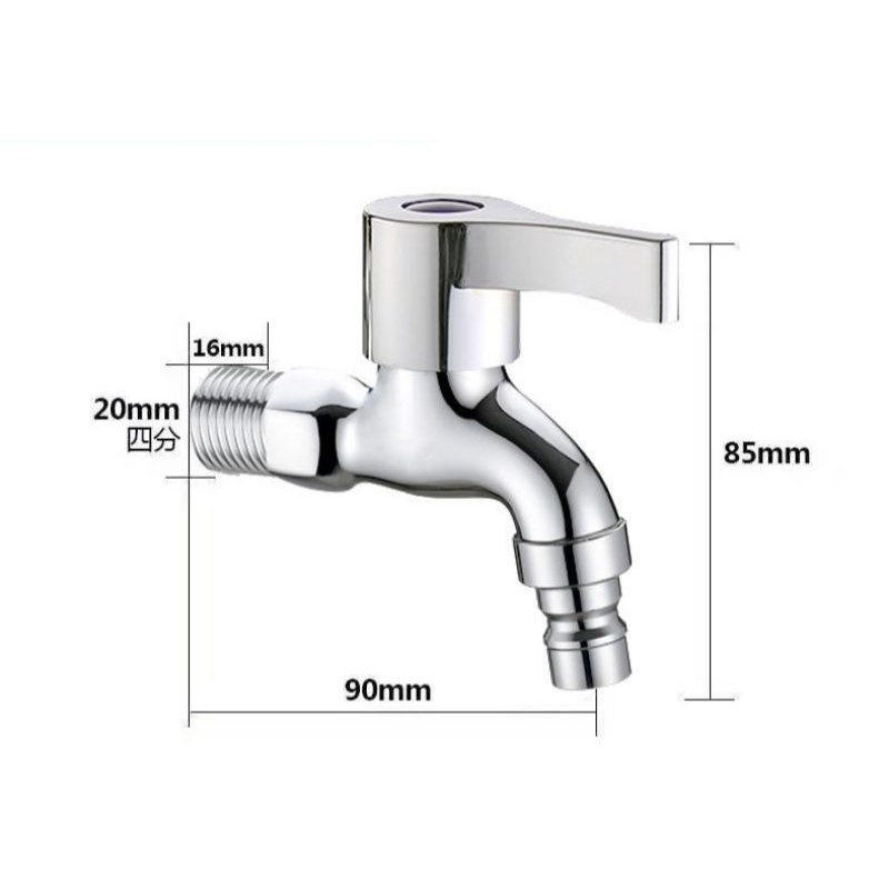 Water Tap Bib Tap Two Way Tap Bathroom Faucet Kepala Paip Double ...