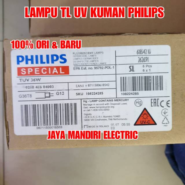 Tl UV Germicidal Lights 36 WATT TL 36W PHILIPS Killing VIRUS Germicidal ...