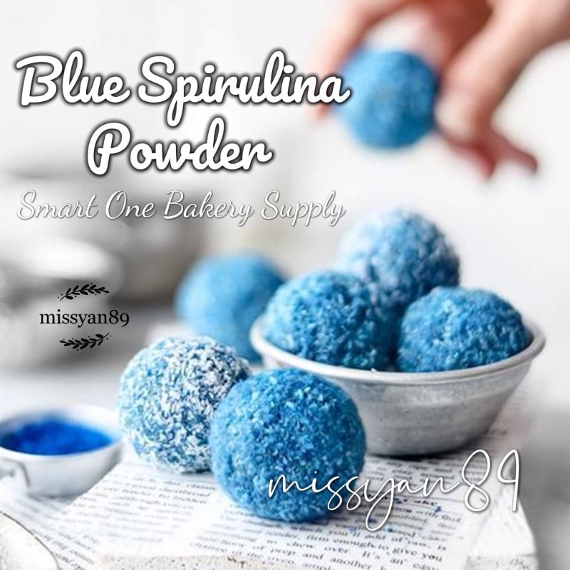 100% Organic Blue Spirulina Powder 蓝色螺旋藻粉 Superfood Edible Blue Algae ...