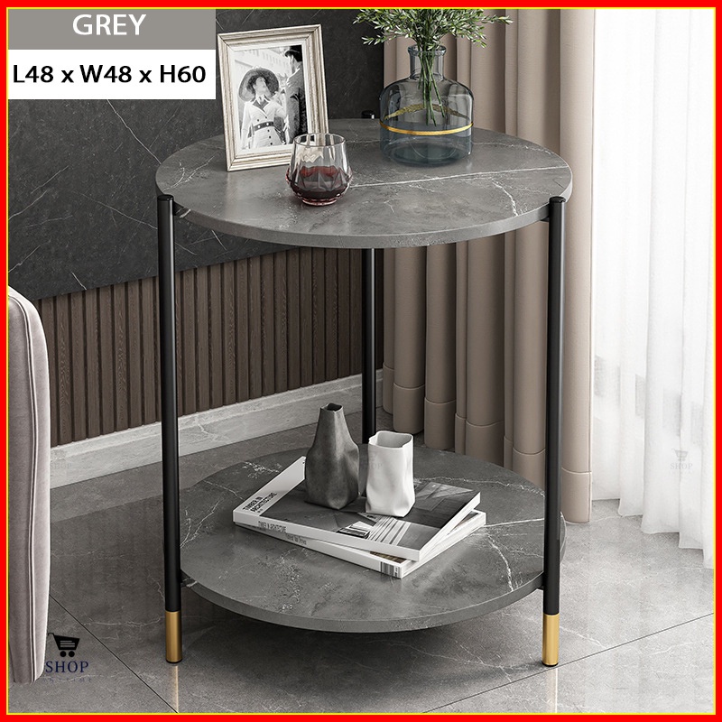 Modern Design Coffee Table Side Table with Mable Texture Design | Meja ...