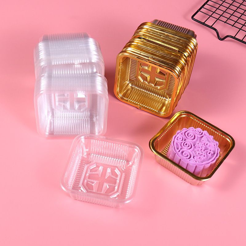 Readystock Msia 50pc Golden Transparent Moon Cake Tray Mooncake Box ...