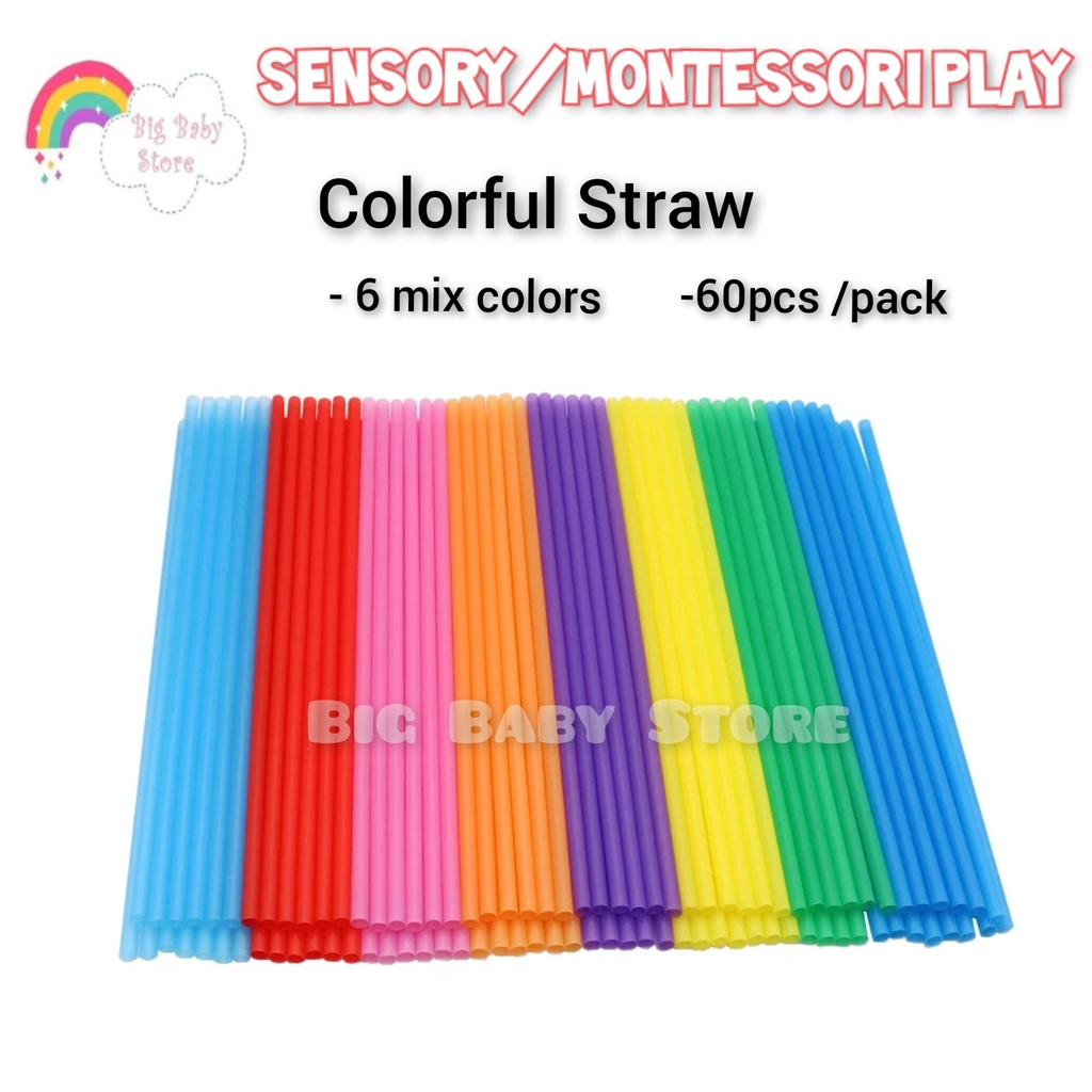 Colorful Straw Assorted Color Straight and Flexible 💕Ready Stock💕 ...
