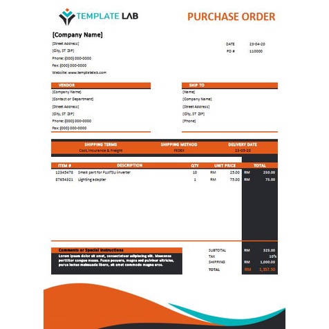 [#32] Purchase Order (PO09) Excel Template With Shift / Template Excel ...