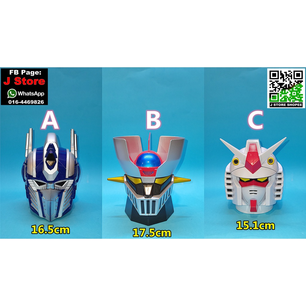 Mazingerz Gundam RX-78-2 Transformers Head Cup collection ( J Store ...