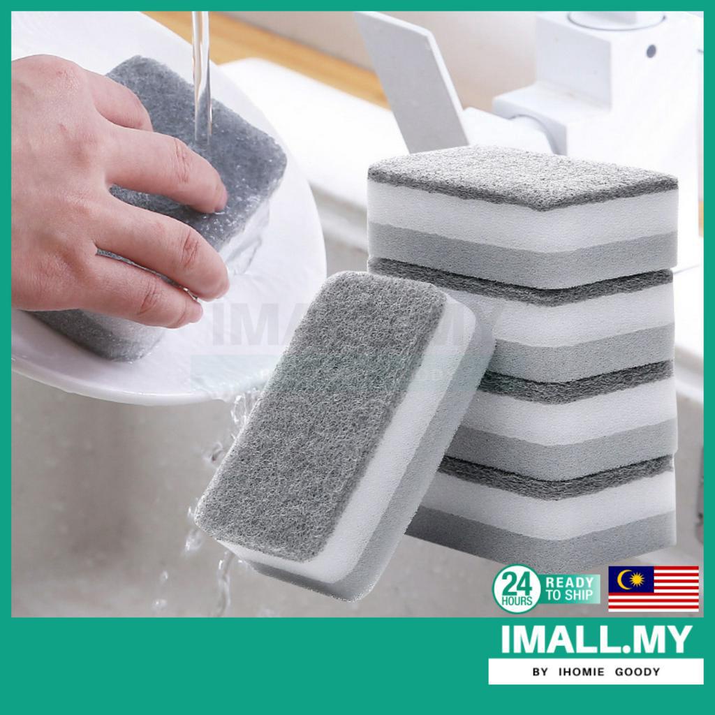【iMall】Dishwashing Sponge Cleaning Sponge Span Scrub With Scouring Pad ...