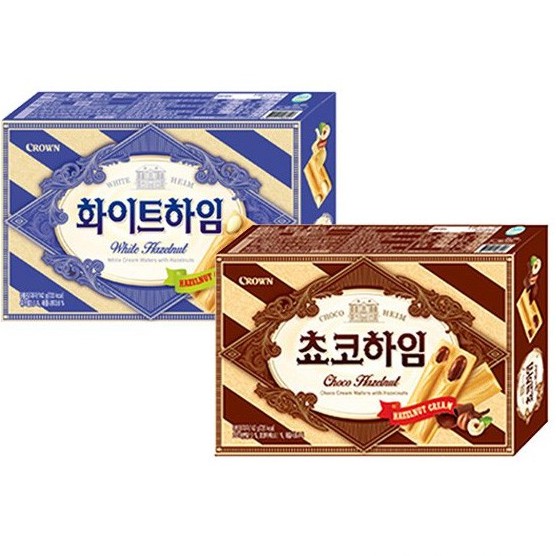 Crown Choco Hazelnut & White Hazelnut Cookie Heim 47g (5pcs) 白巧克力 ...