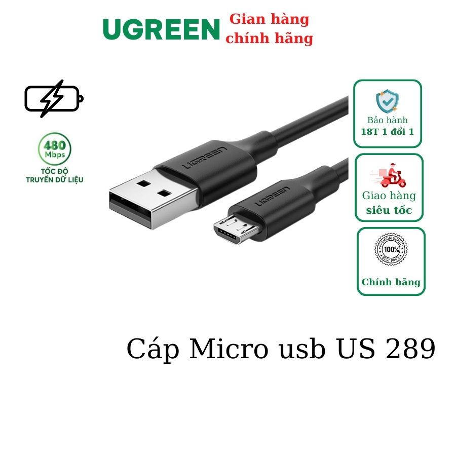 Ugreen 60134 60136 60137 60138 US289 USB 2.0 to Micro USB charging cable | Shopee Malaysia