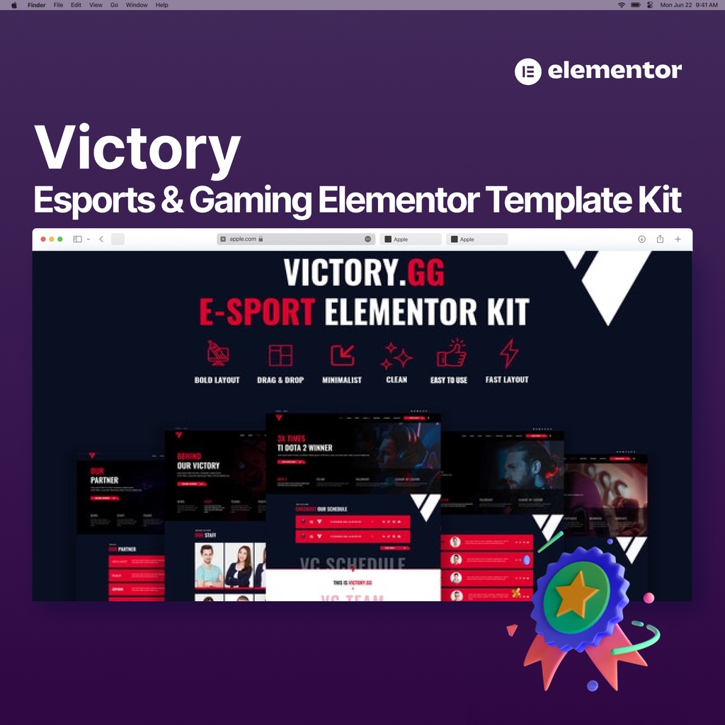 Victory - Esports & Gaming Elementor Template Kit (Elementor Template Kit) (Themeforest ...