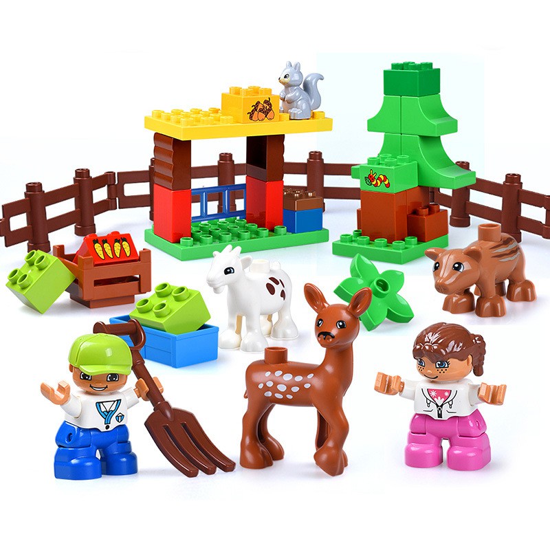 Duplo Happy Zoo Scenes Assembly Set Large Particle Building Blocks ...