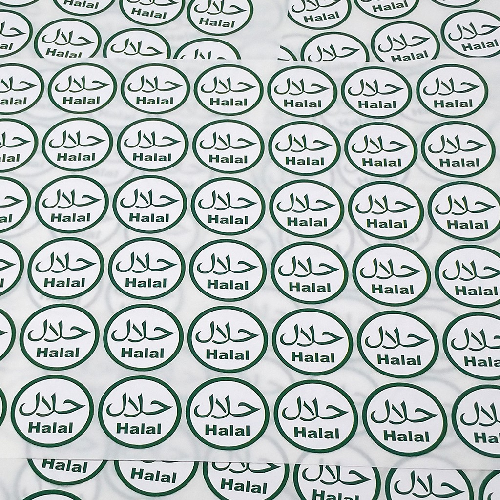 Round Halal Label Stickers Round Stickers Diameter 2,4 cm (1 sheet/ 48 ...