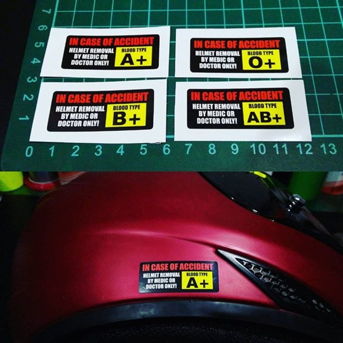 Print and Cut Blood Type Sticker for Helmets. | Shopee Malaysia