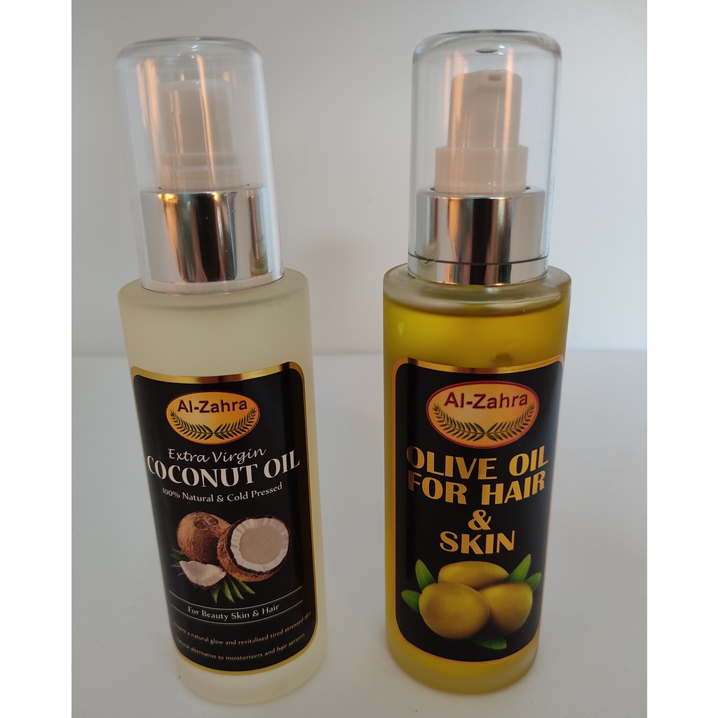 Al Zahra Olive Oil for Hair and Al Zahra Coconut Oil for Hair & Skin ...
