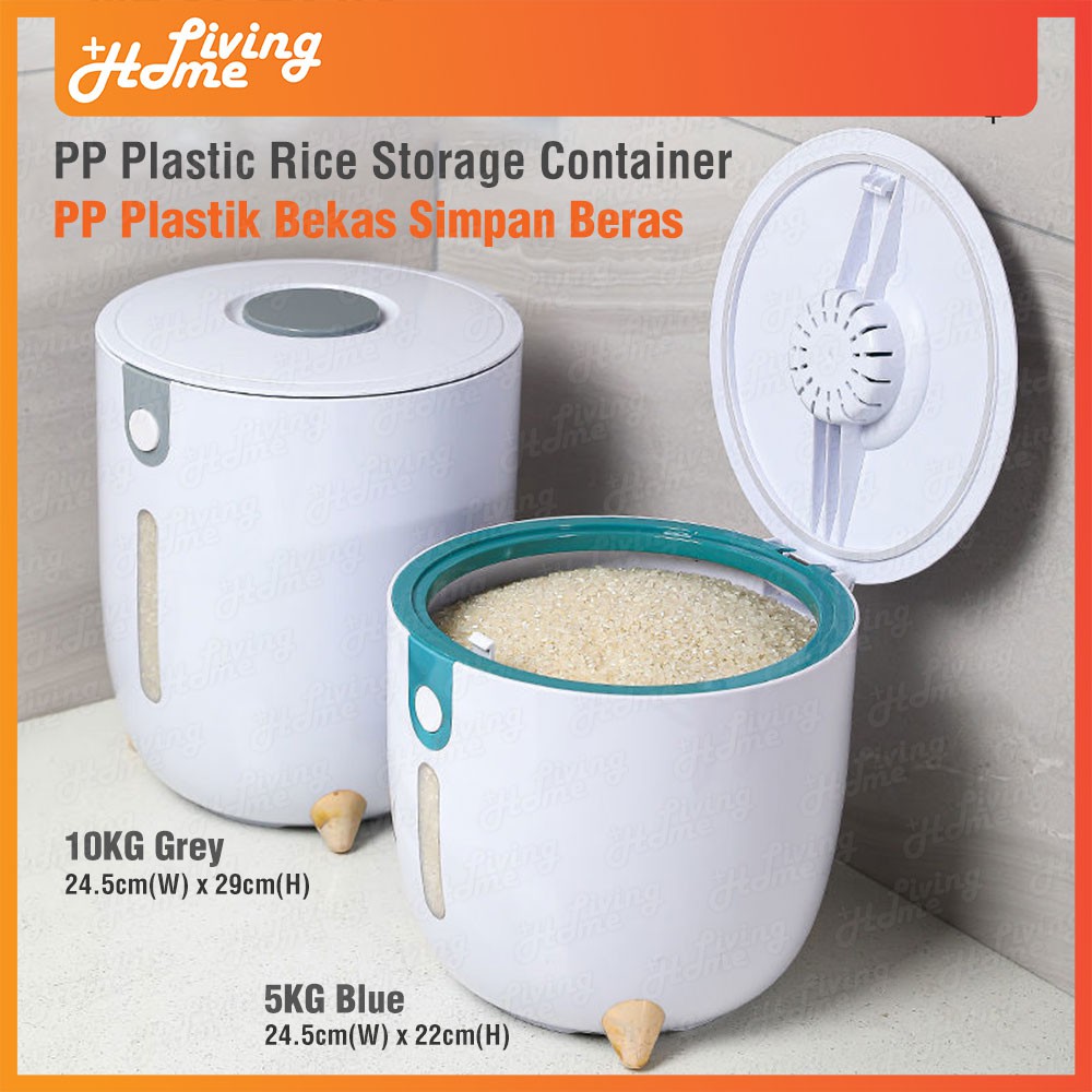 5KG & 10KG PP Plastic Rice Storage Container Dispenser Rice Bucket (PP ...