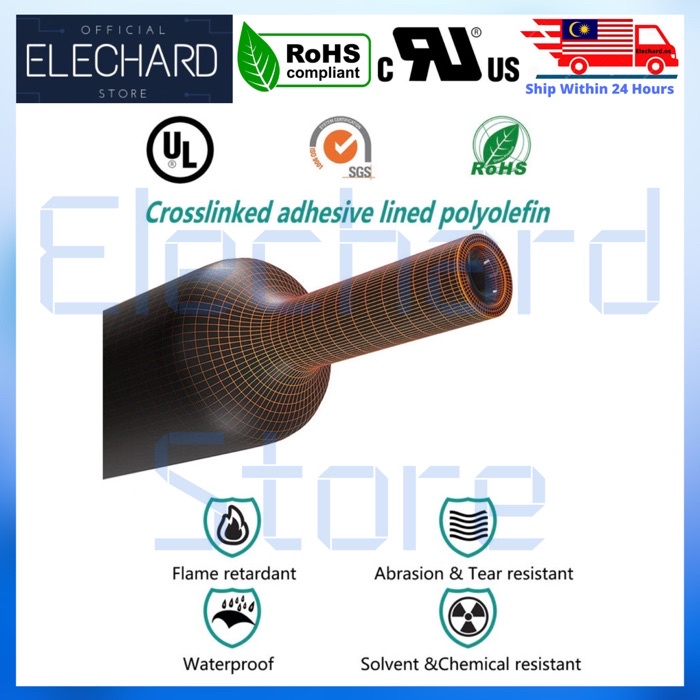 10 Meter Dual Wall 3:1 Heat Shrink Tube 1.6mm-30mm Waterproof Heat ...