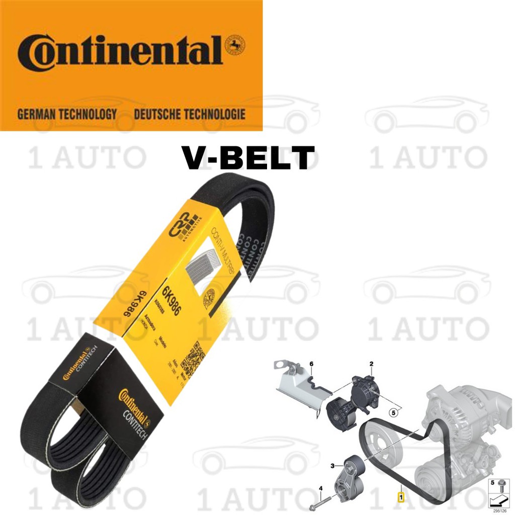 CONTINENTAL GERMANY MULTI RIBBED V-BELT 6PK986 BMW F30 316i F20 116i ...