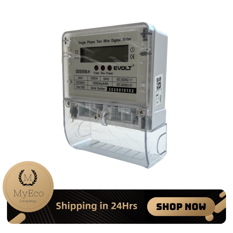 Evolt ( DDS5558-H ) Single Phase DIGITAL kWh Direct Meter 60A 240V ...