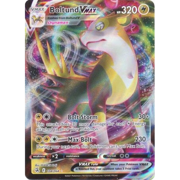 Pokemon tcg Boltund VMAX - 104/264 - Ultra Rare Sword & Shield: Fusion ...