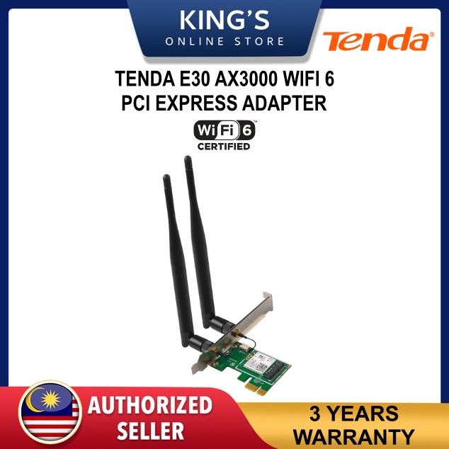 TENDA E30 AX3000 Wi-Fi 6 Bluetooth 5.0 PCIe Wireless Adapter | Shopee ...