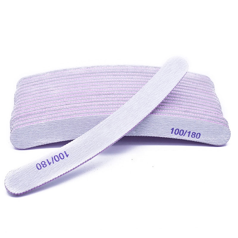 10 Pcs Nail File 100/180 Square/Coffin/Boomerang/Banana Professional ...