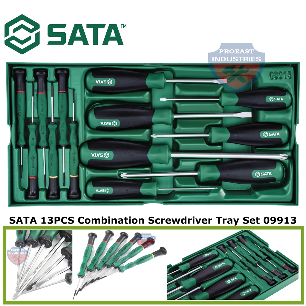 SATA 09913 13PCS Combination Screwdriver Tray Set | Shopee Malaysia