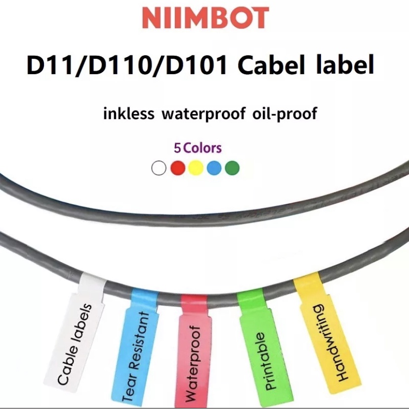 D11 Color Cable Label Sticker Paper Roll Jing Chen (Niimbot) for D11 ...