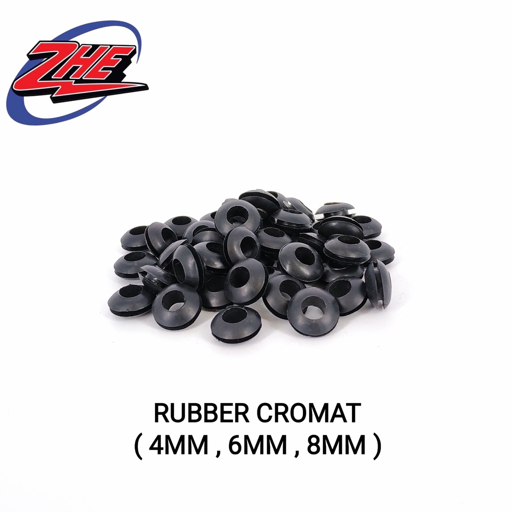(1PC) ROUND CABLE RUBBER GROMMET BLACK 4MM / 6MM / 8MM GROMMET GETAH ...