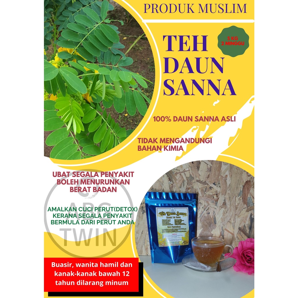 TEH DAUN SANNA (30 UNCANG) [100% ASLI DAUN SANNA / DAUN SENNA MAKI ...