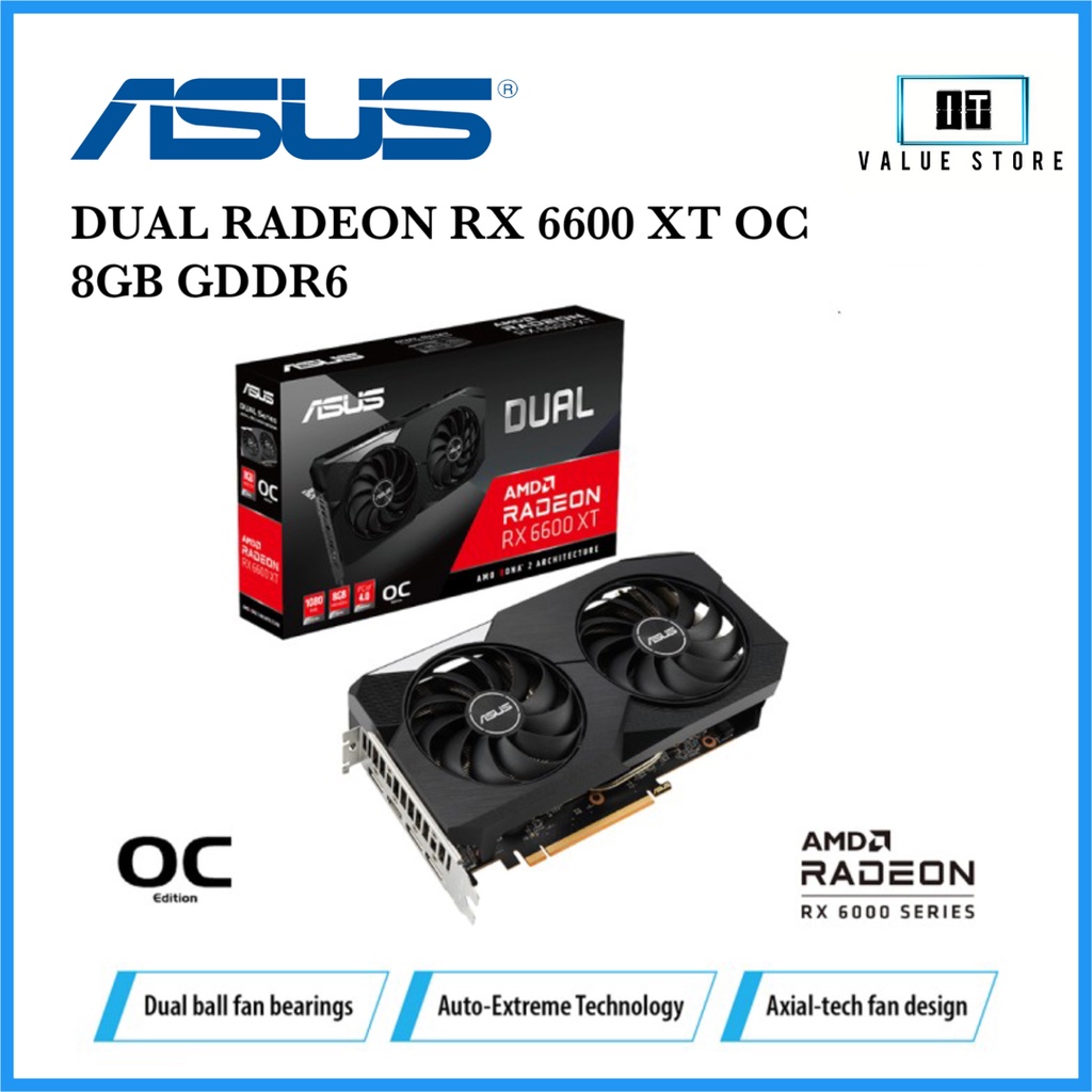 ASUS Dual Radeon RX 6600 XT OC Edition 8GB GDDR6 Graphic Card | Shopee ...