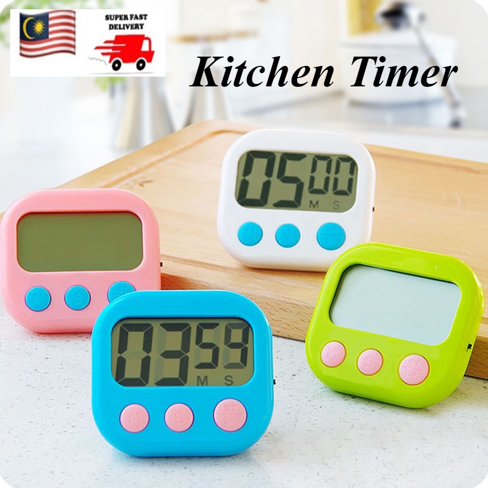 LCD Digital Kitchen Timer Cooking Baking Oven Timer Loud Alarm Clock ...