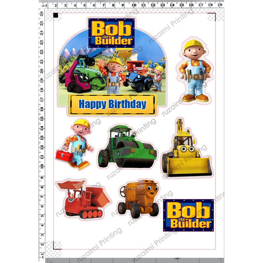 Bob The Builder Cake Topper 001 | Shopee Malaysia
