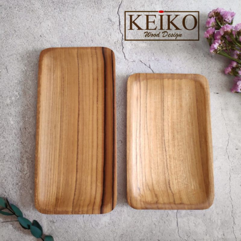 KAYU Aesthetic Cafe Square Wooden Plate | Shopee Malaysia