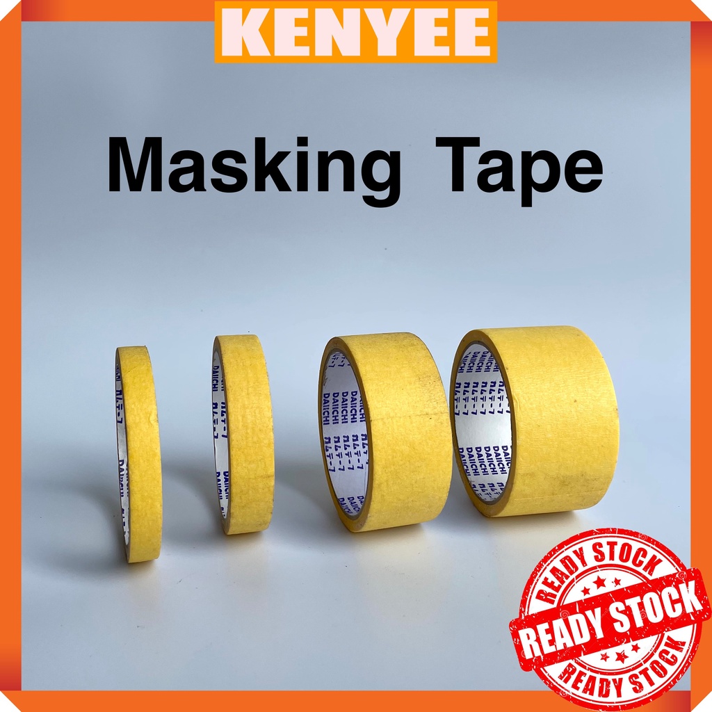 Masking Tape/Painter Tape Yellow 12mm/18mm/24mm/36mm/48mm KENYEE 【READY ...