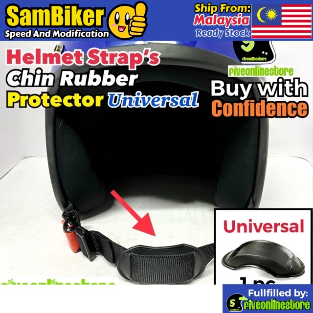 Helmet Chin Guard Rubber Protector Universal Strap Glove Support Sponge ...