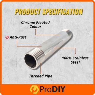 Stainless Steel Pipe Connector Water With Thread Pipe Extension ...