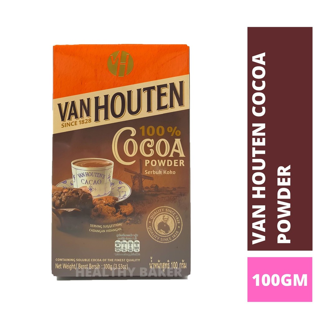 (NEW STOCK) Van Houten Pure Cocoa Powder Box 100g 350G / SERBUK KOKO ...