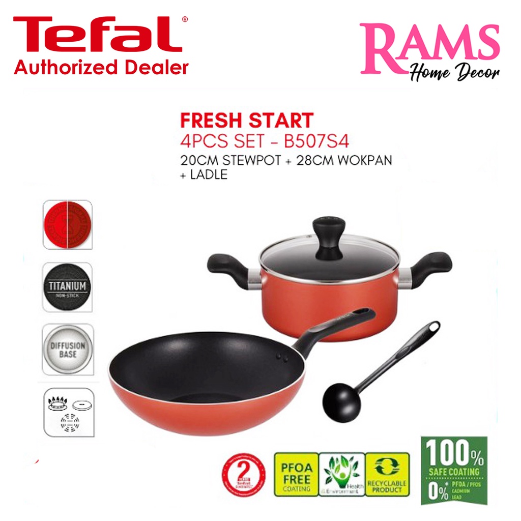 Tefal Fresh Start 4 Pcs Non-Stick Cookware Set / 20cm Stewpot with Lid ...