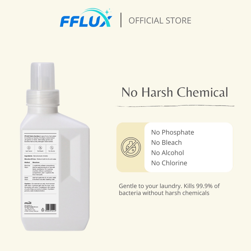 FFLUX Laundry Sanitizer 1 Liter Fabric Sanitizer Laundry Detergent ...