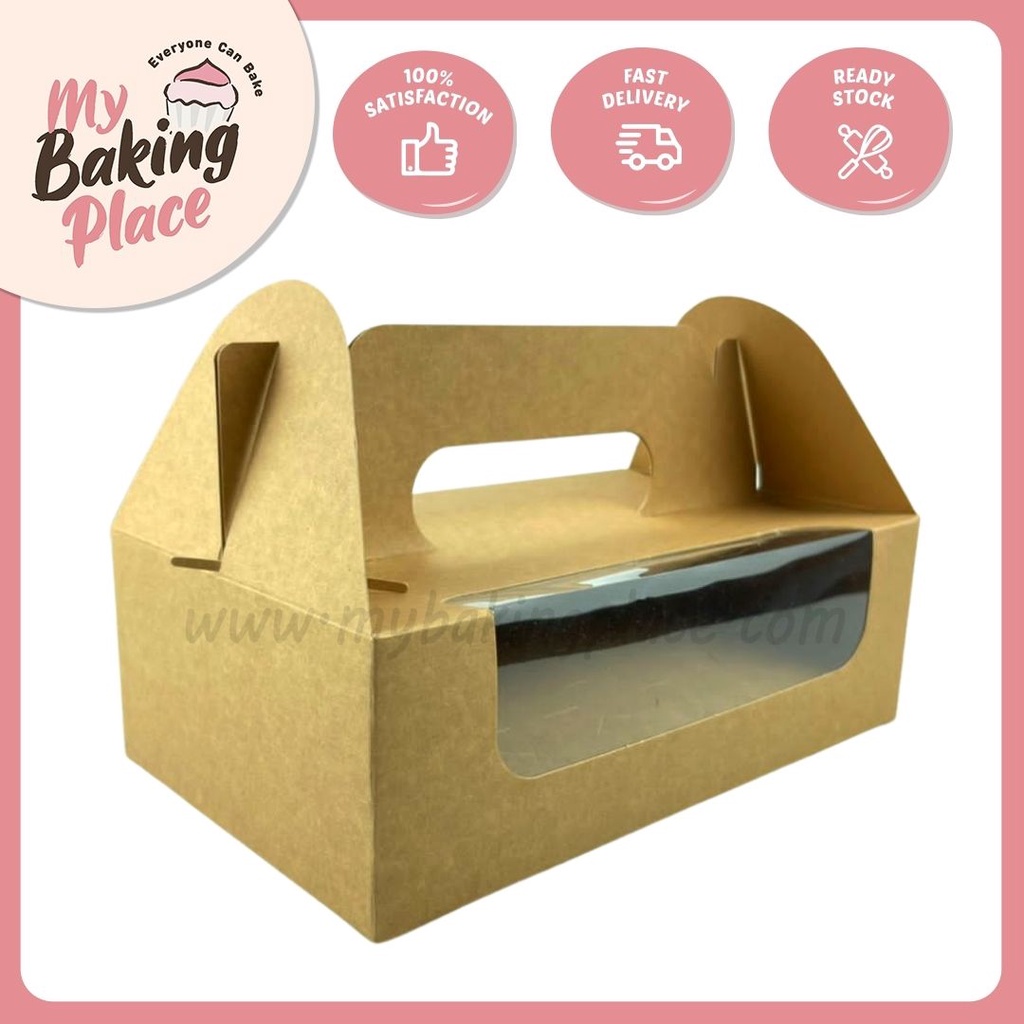 Cupcake Kraft Box Transparent Box Kotak Kek Window Box Kotak Cupcake ...
