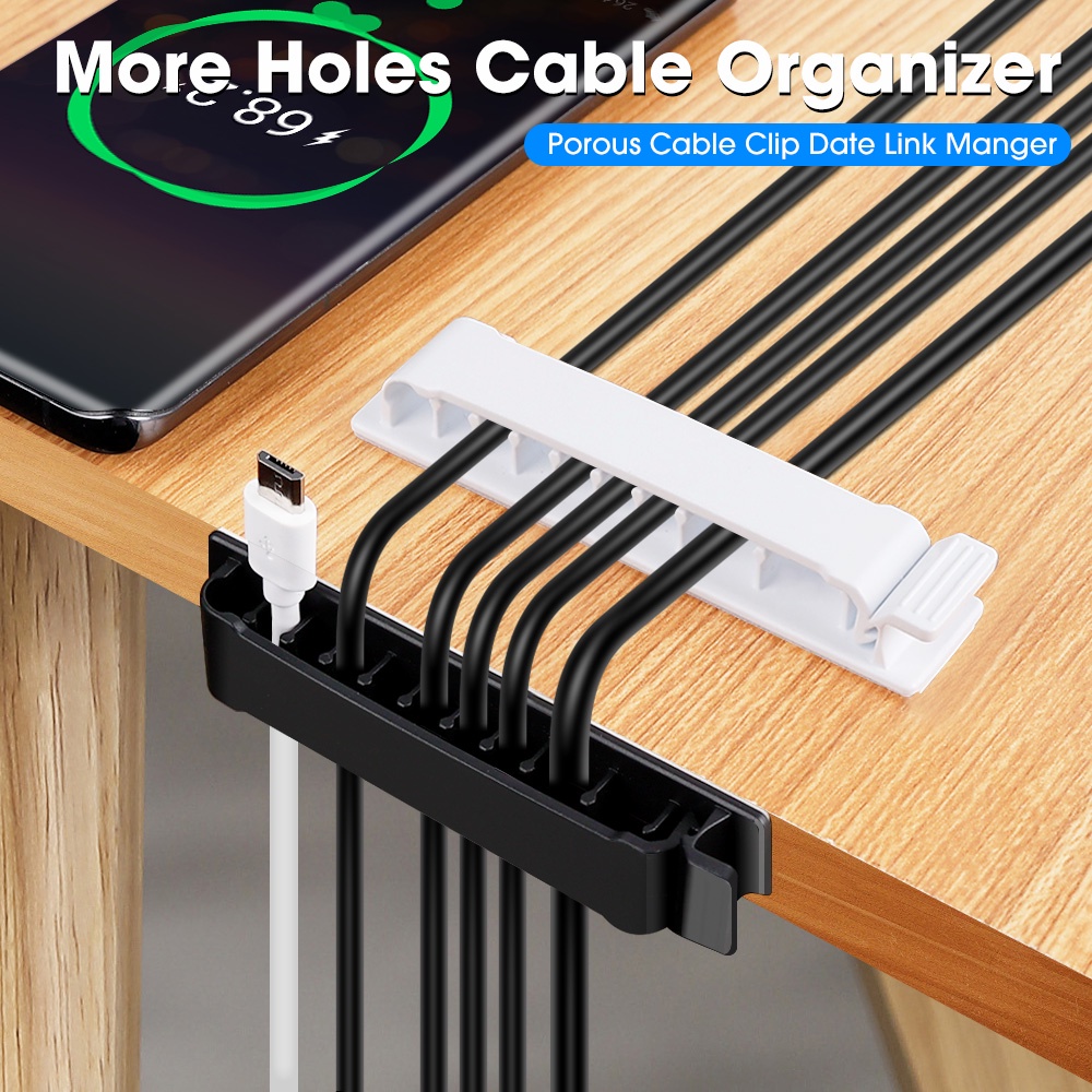 10 Holes Self-adhesive Desktop Cable Fixer Multipurpose Cable ...