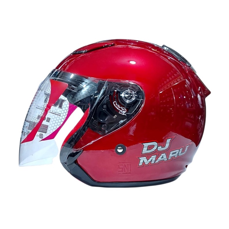 MERAH Helmet KYT DJ MARU Maroon Glossy Half Face Original Original | Shopee Malaysia