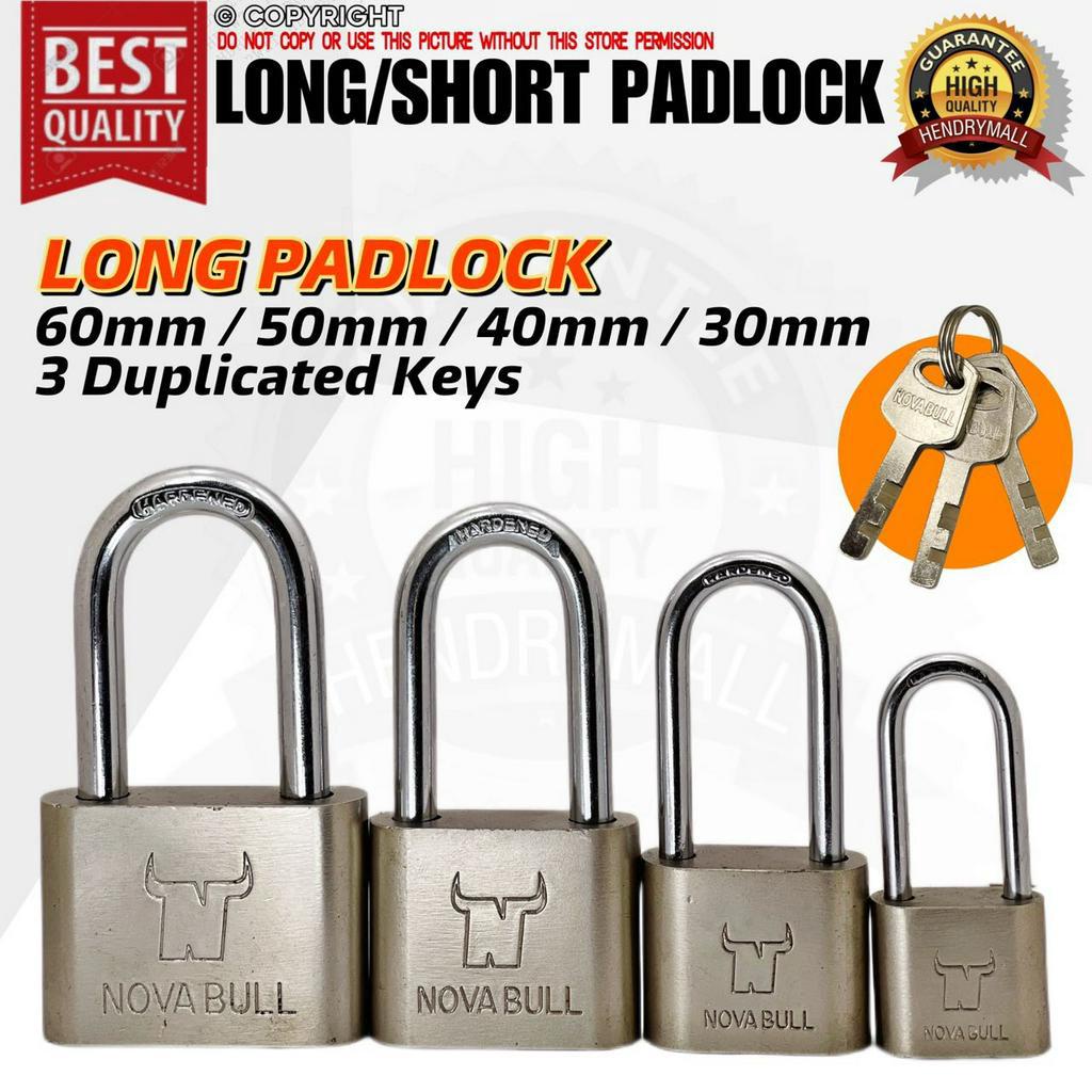 NOVABULL TOP SECURITY SAFETY PAD LOCK LONG SHACKLE (60mm/50mm/40mm/30mm ...