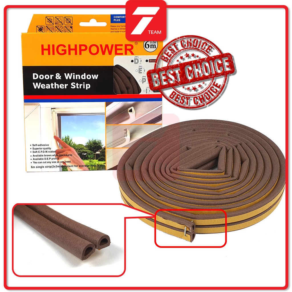 HighPower EPDM Weather Strip Window Door Rubber Seal 6 Meter | Shopee ...