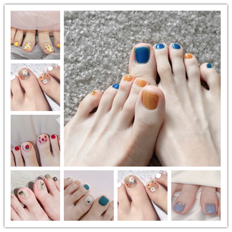 Ins Graffiti Fresh Nail Art Foot Sticker Waterproof Foot Nail Sticker ...
