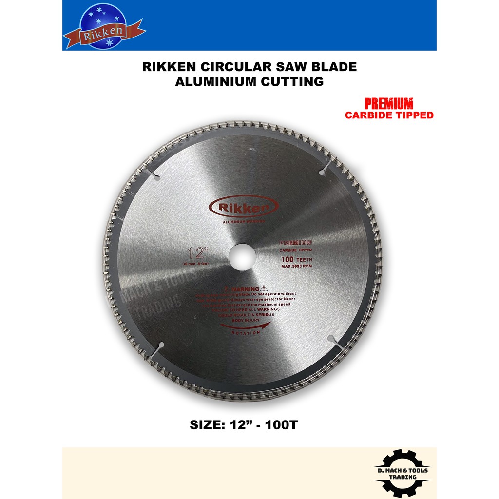 RIKKEN 12" x 80T, 100T, 120T TCT Circular Saw Blade c/w Reduction Rings ...