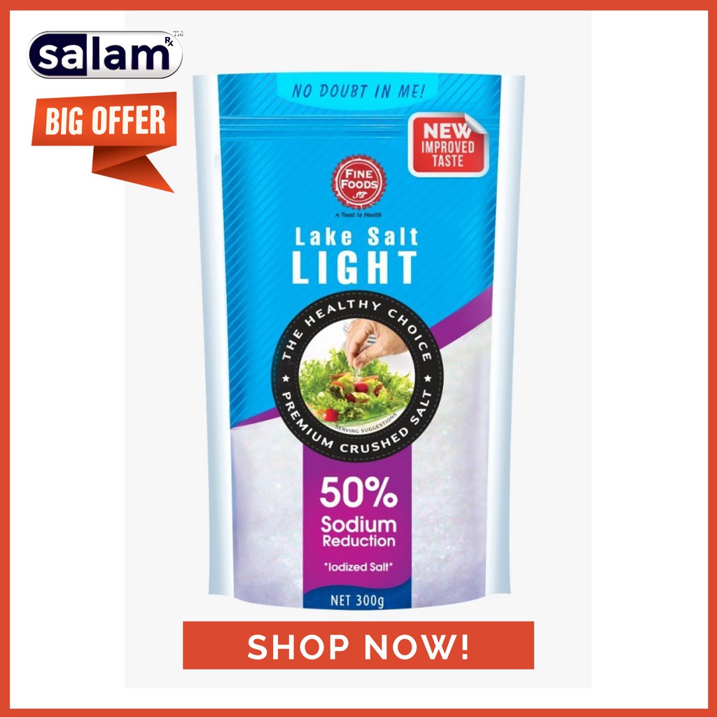 [EXP: 06/2027] FINE FOODS LAKE SALT LIGHT 300G ( LOW SODIUM SALT ...
