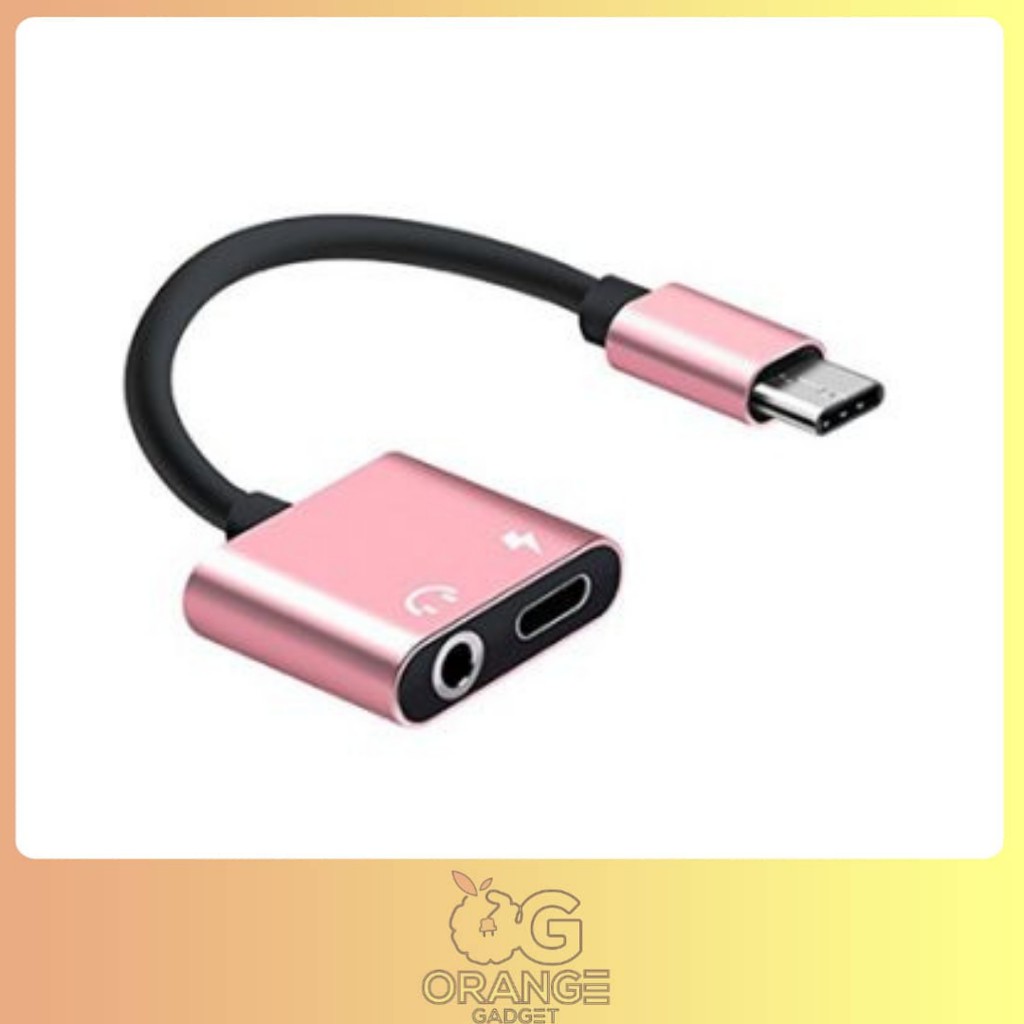 2 in1 Type-C to 3.5mm Headphone Jack Adaptor And Connector Charger ...