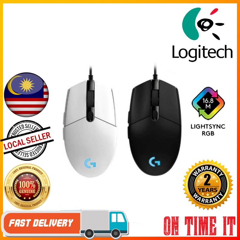 Logitech G102 LIGHTSYNC RGB 6 Button 8000DPI Gaming Mouse BLACK WHITE (910-005802/910-005803 ...