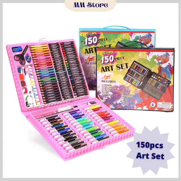 【Ready Stock】150pcs Kid Drawing Colouring Art Set/Watercolor Painting ...