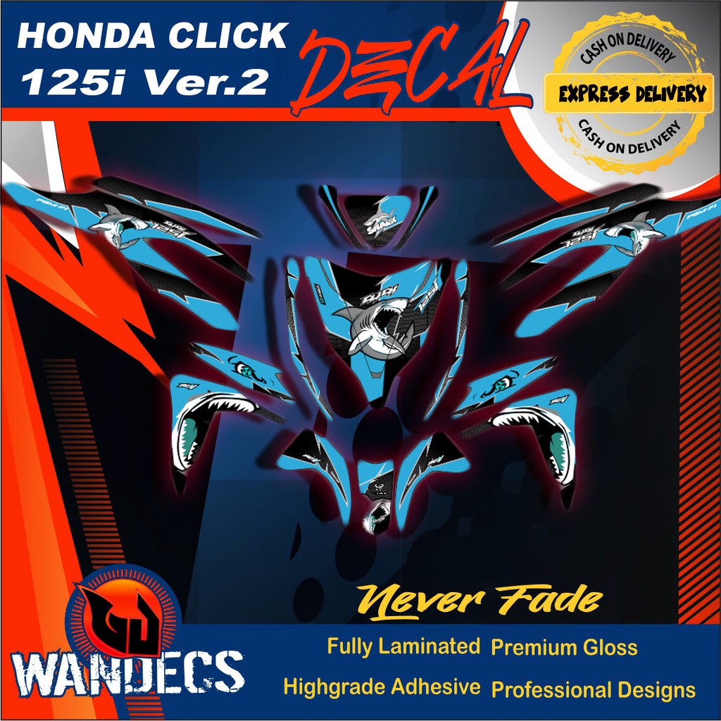 Honda Click 125i V2 Shark Decals | Shopee Malaysia