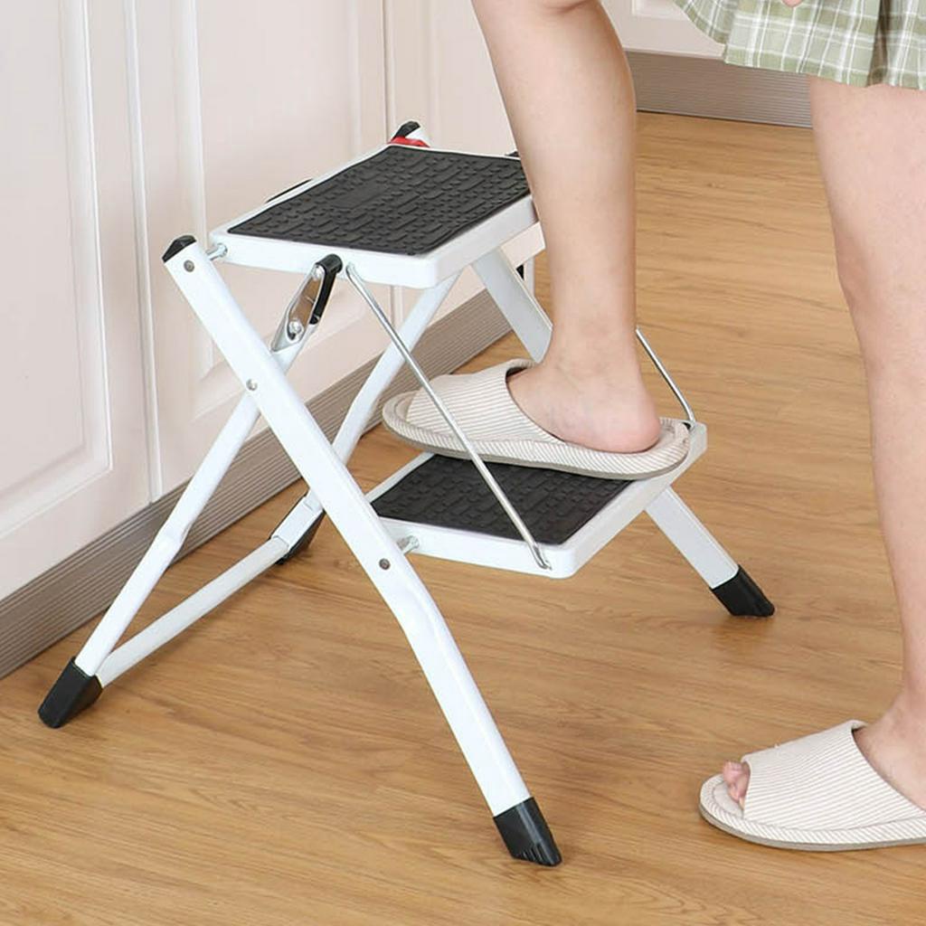 45CM 2 STEP STOOL LADDER HOUSEHOLD FOLDING STEPLADER FOLDABLE ALUMINUM ...